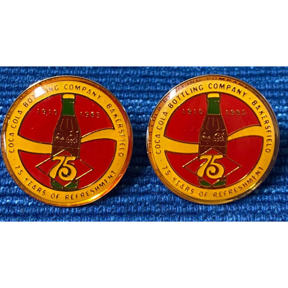 Jewelry | Pair 1975 Cocacola Bottling Company Bakersfield Ca 75 Years ...